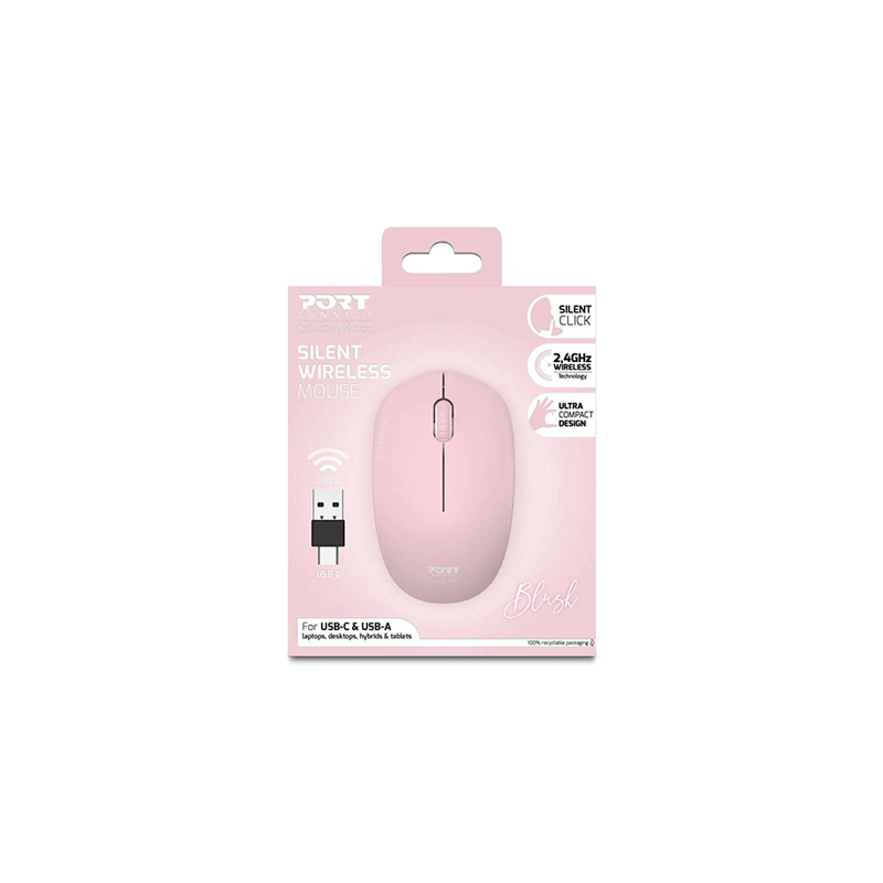 Port Collection Wireless Mouse - Blush New | Techmarkit
